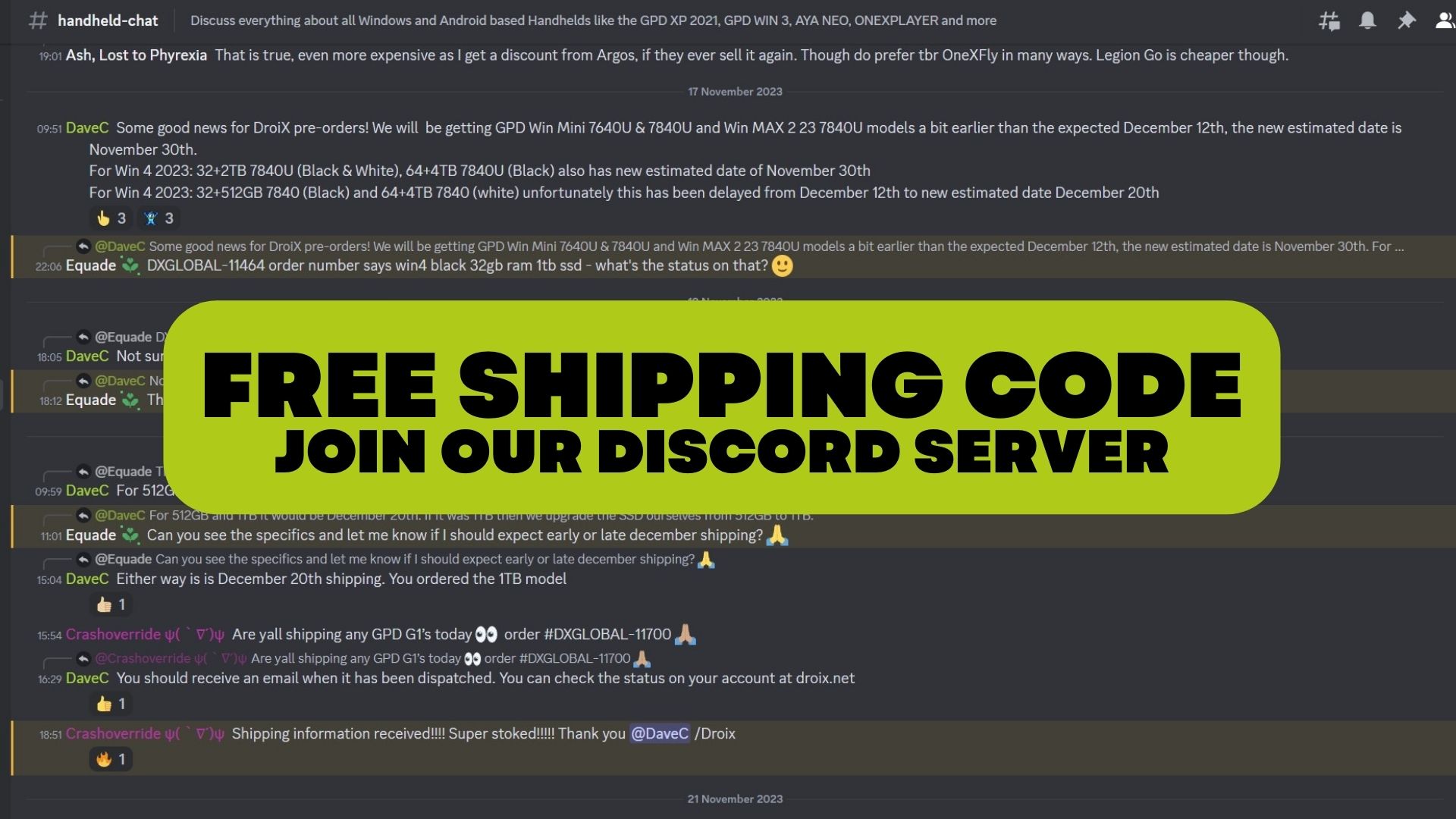 Join our Discord server for a FREE shipping code! - DROIX Blogs ...