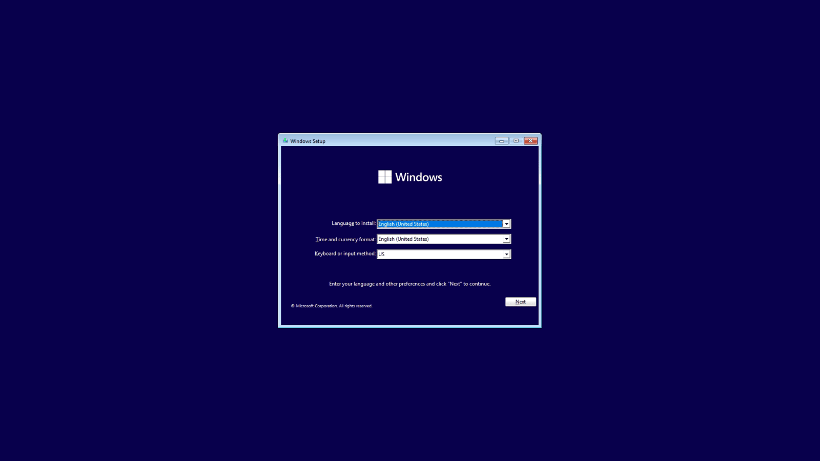 Once the initial installation process has been completed you can choose ...