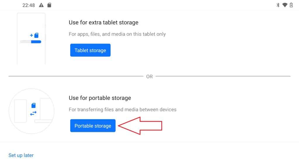 Choose Portable Storage as we are copying between devices