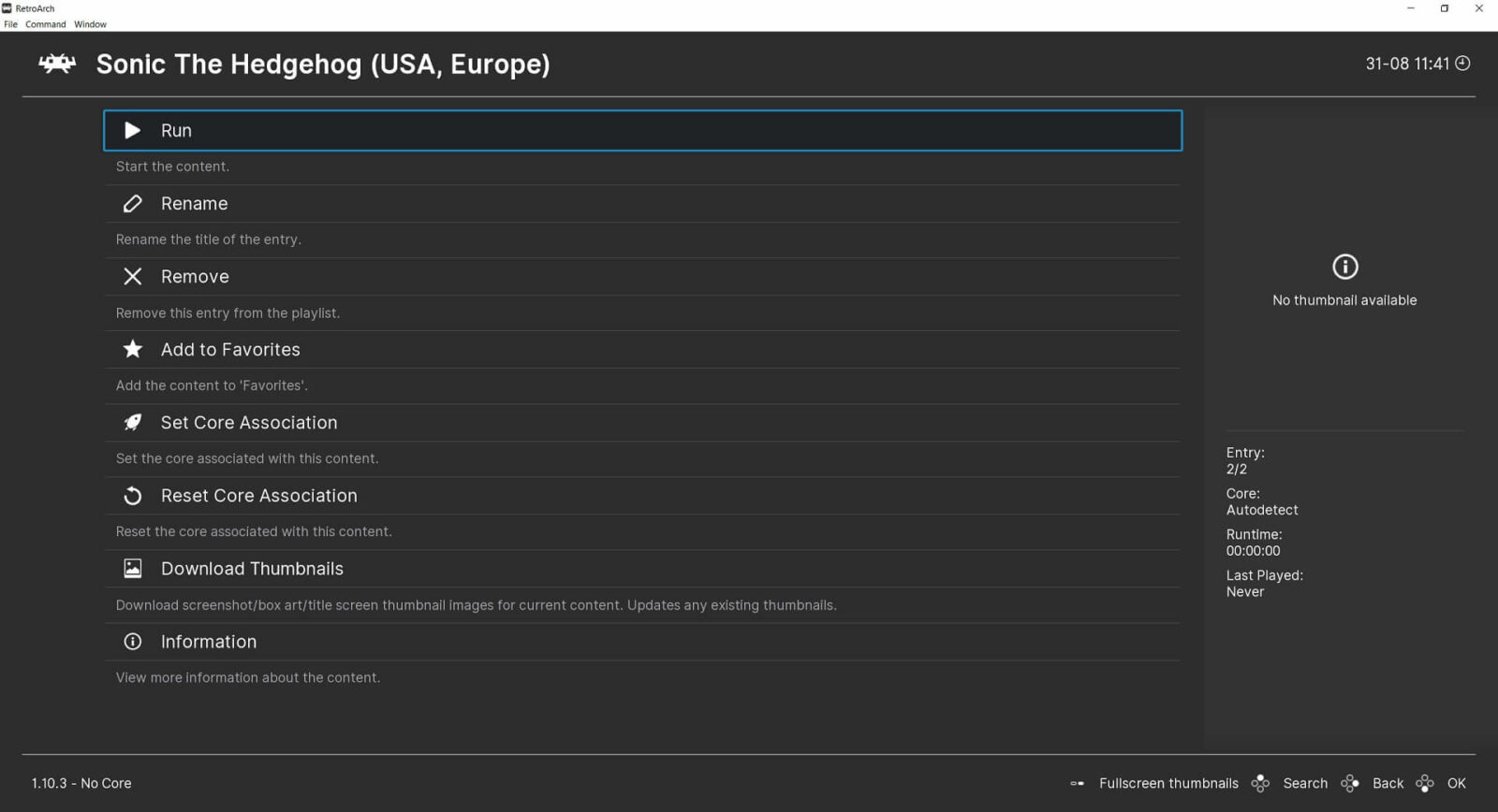A menu will show with several options. From here you configure various ...
