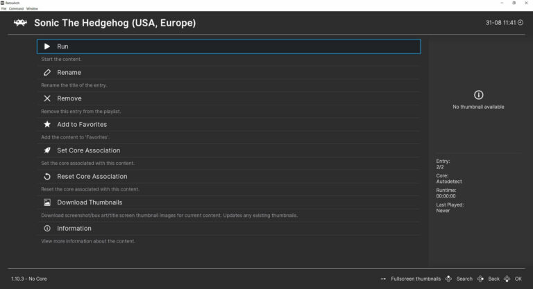 A menu will show with several options. From here you configure various ...