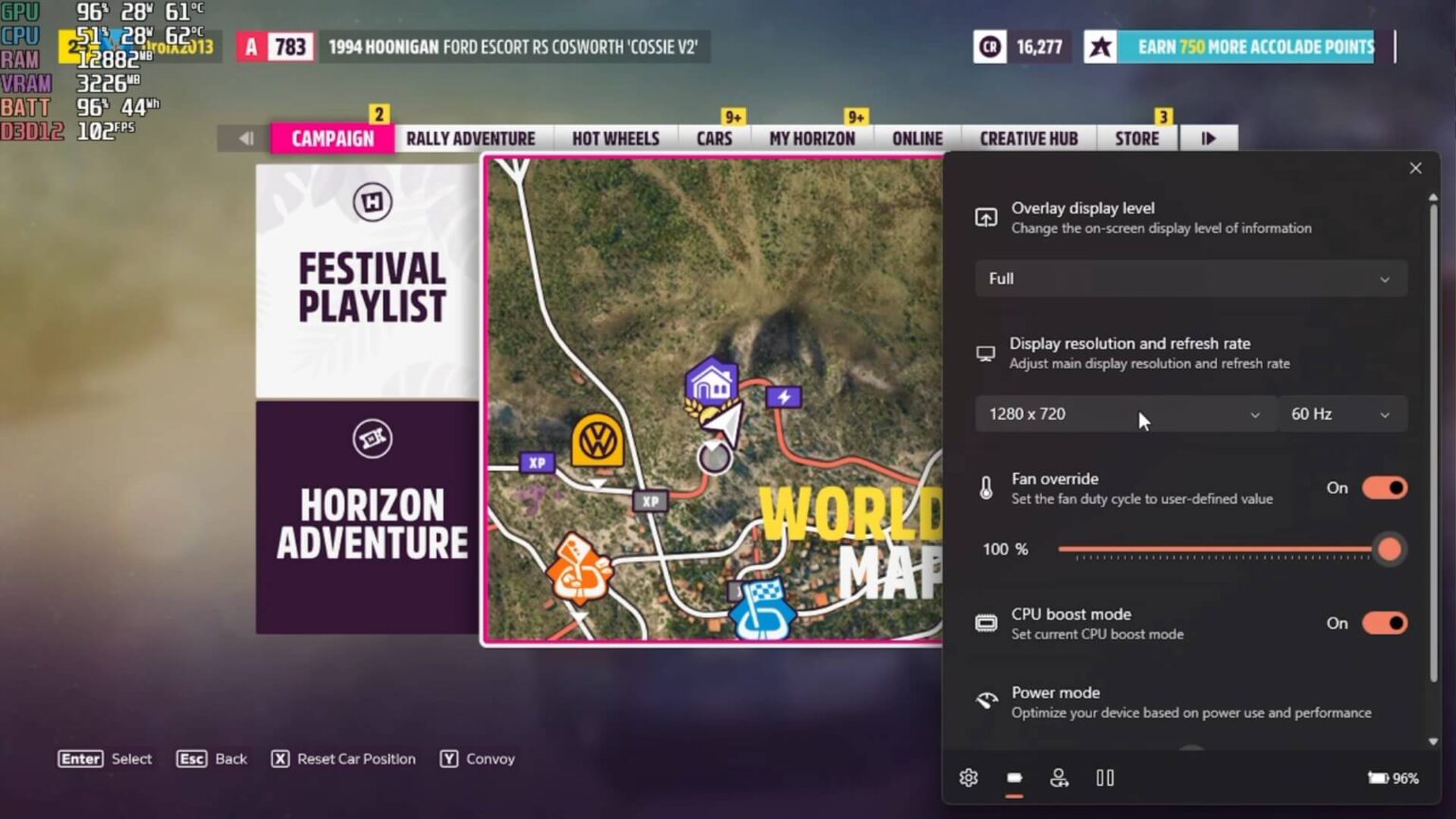 The power icon gets you quick access to a bunch of commonly used ...