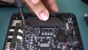 Once the SSD is in you can screw it down to secure it.