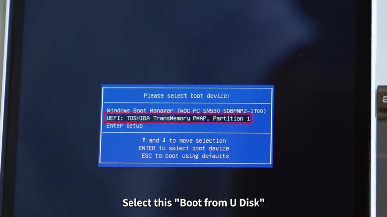 Once you are in the boot menu, select the USB and boot into it. Once it ...