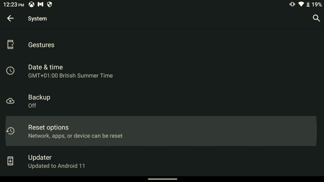 Erase all data (factory reset)