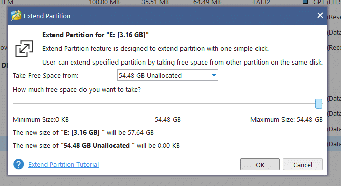 Extend the partition to fill the rest of the disk, thus using the entirety of the remaining ...