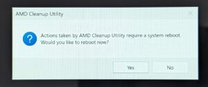 You will now be prompted to reboot back to normal Windows. Choose YES ...