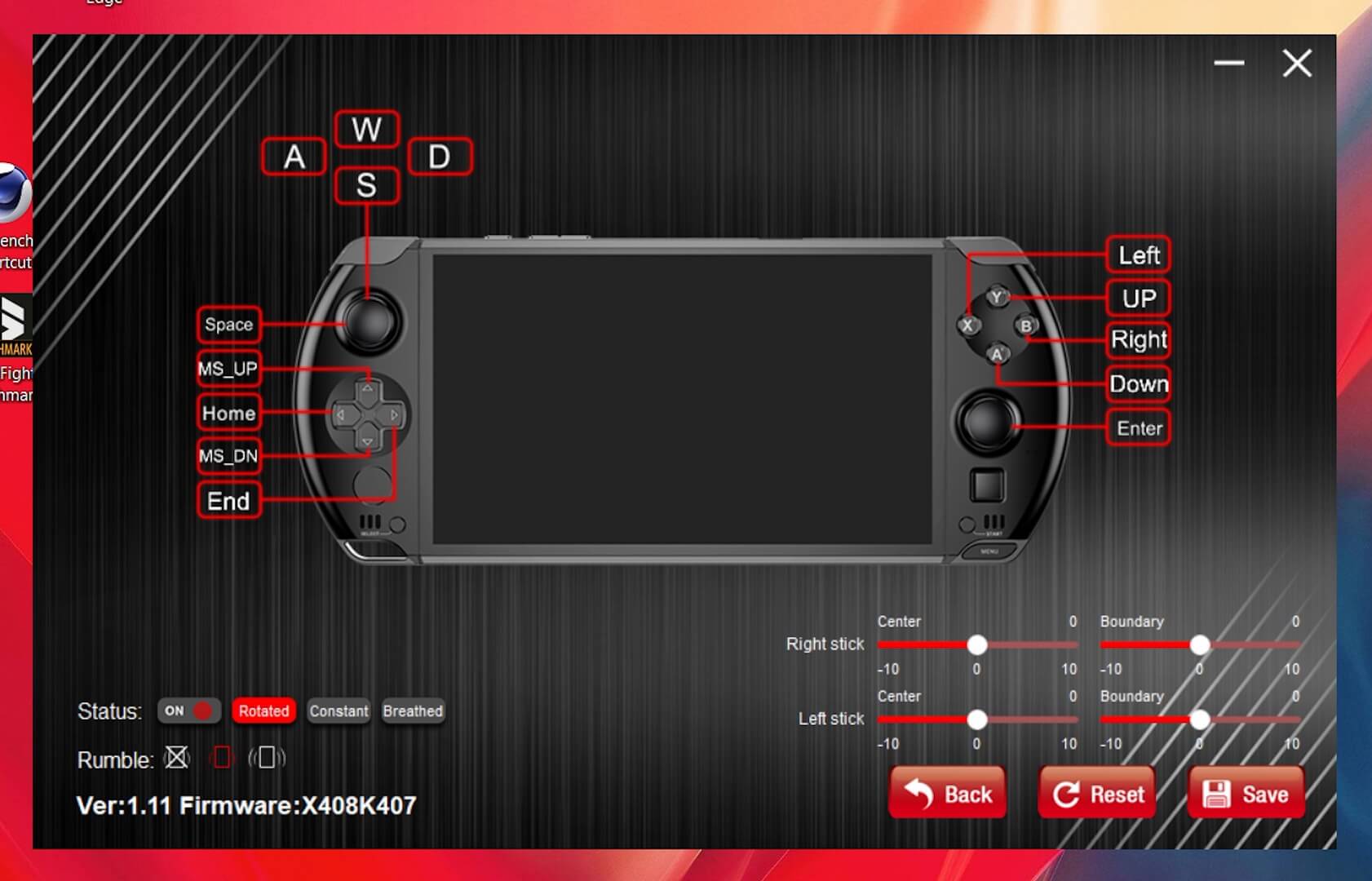 In this example we are changing the dead zone, so choose the Mouse ...