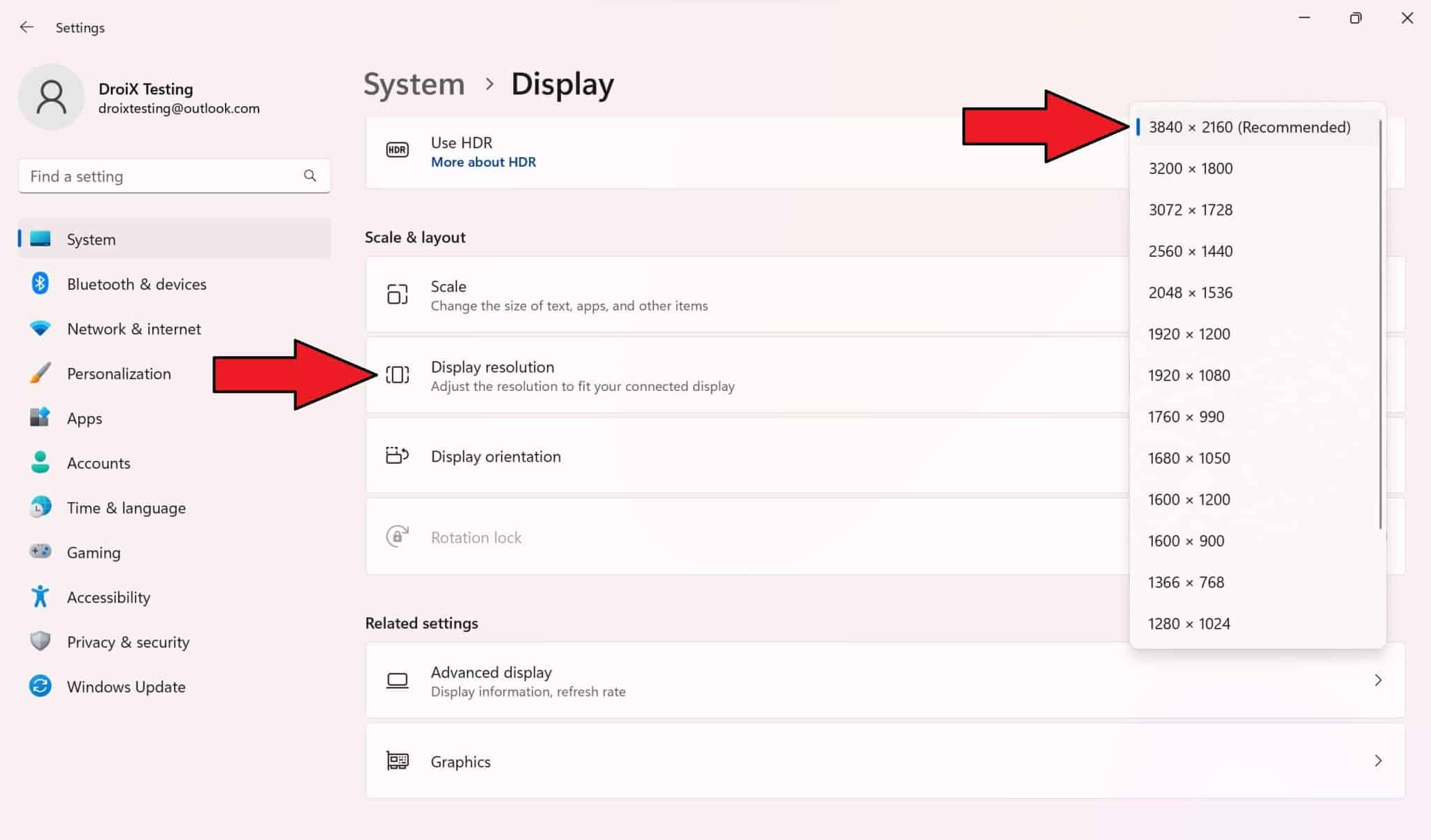 Windows Display Settings