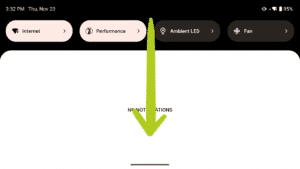1. Swipe Down 2.Swipe Down to Expand 3. Control Panel (Expanded)