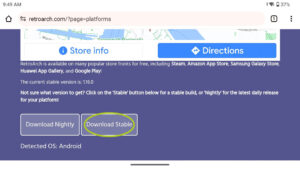 1. Open browser 2. Search for emulator/app 3. Navigate to downloads