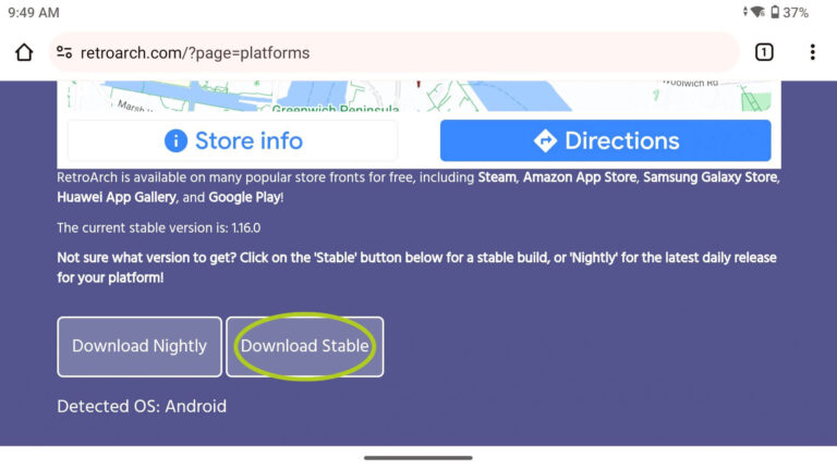 1. Open browser 2. Search for emulator/app 3. Navigate to downloads