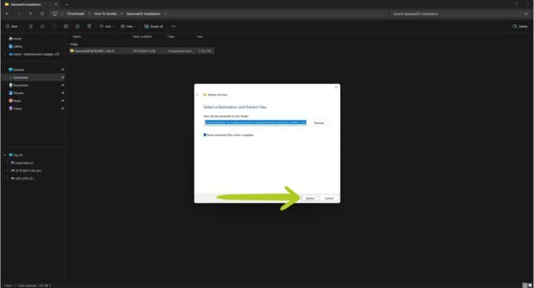 1. Extract folder 2. Extract location