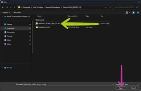 5. Select firmware 6. Select disc img file