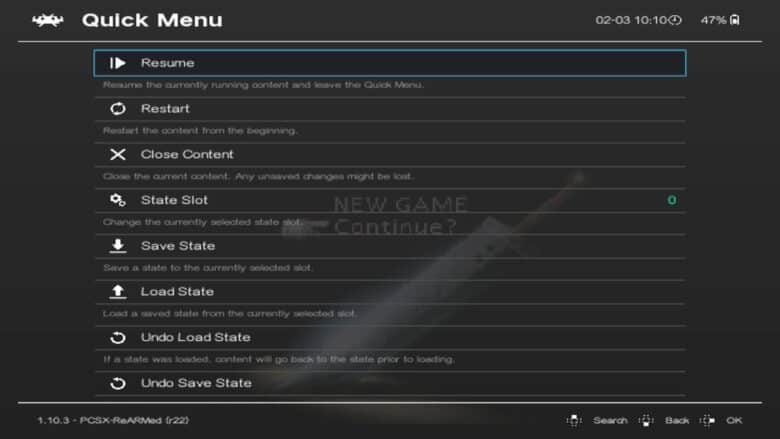 Press the Function button at any point during a game to open up the ...