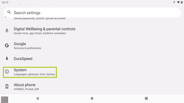 Alternatively, you can access this menu by simply searching for ...