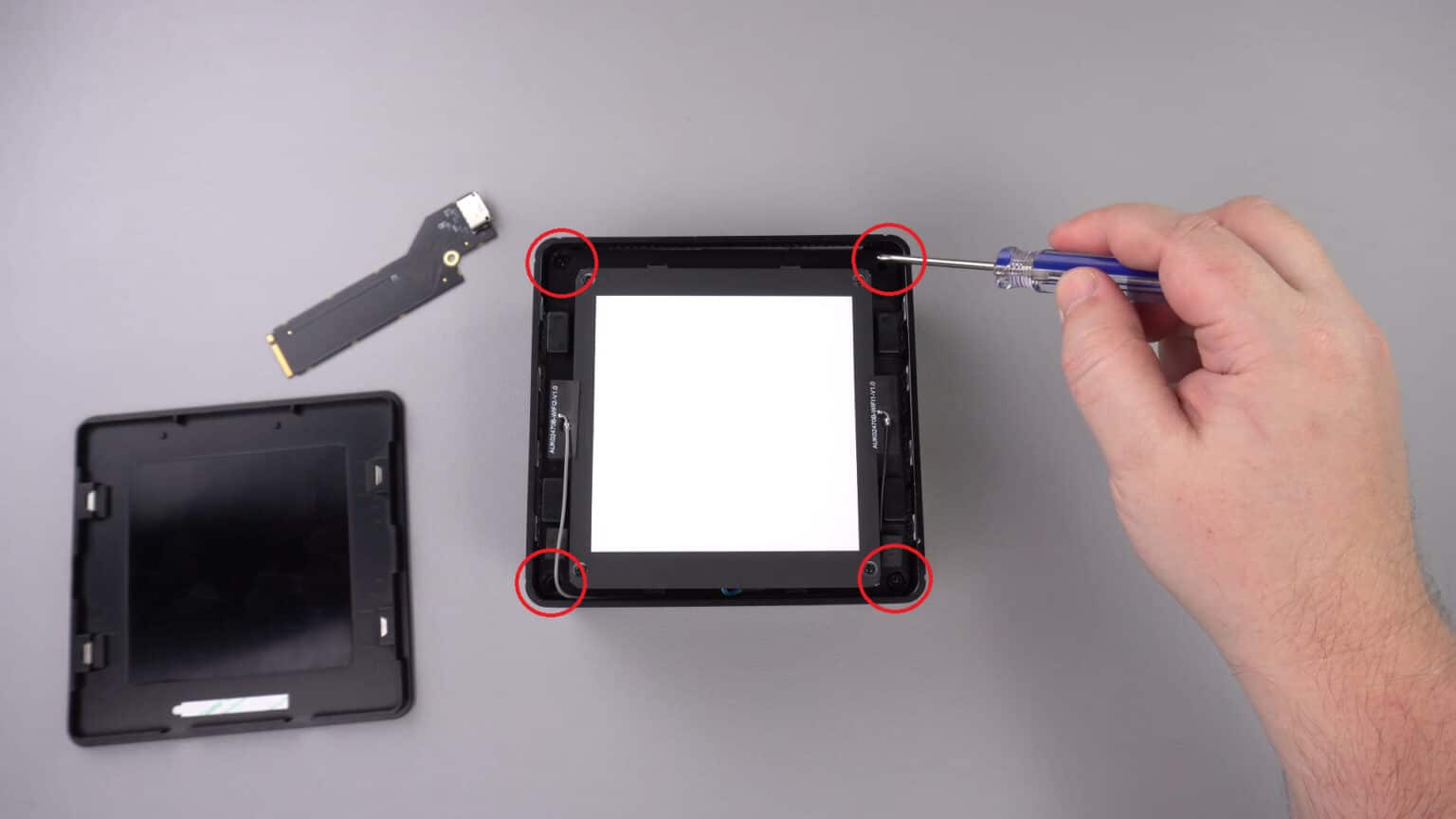 There are four screws in the corner which hold the LED component in ...