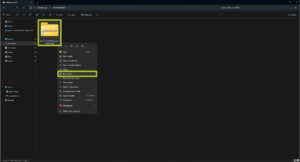 Right-click the compressed folder and select Extract All