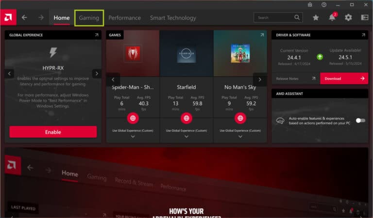 Open AMD Software: Adrenalin Edition. Navigate the ‘Gaming’ tab and ...