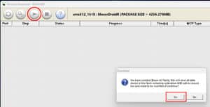 Press the Play/action button (3rd icon) on the menu. You will be prompted to continue, choose Yes