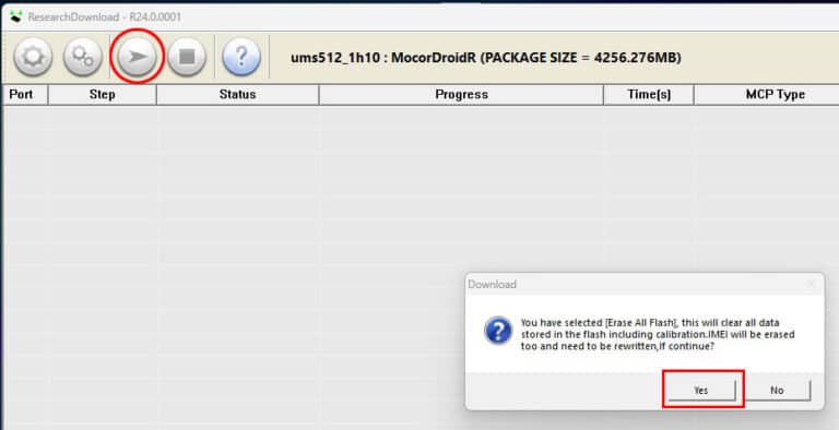 Press the Play/action button (3rd icon) on the menu. You will be prompted to continue, choose Yes