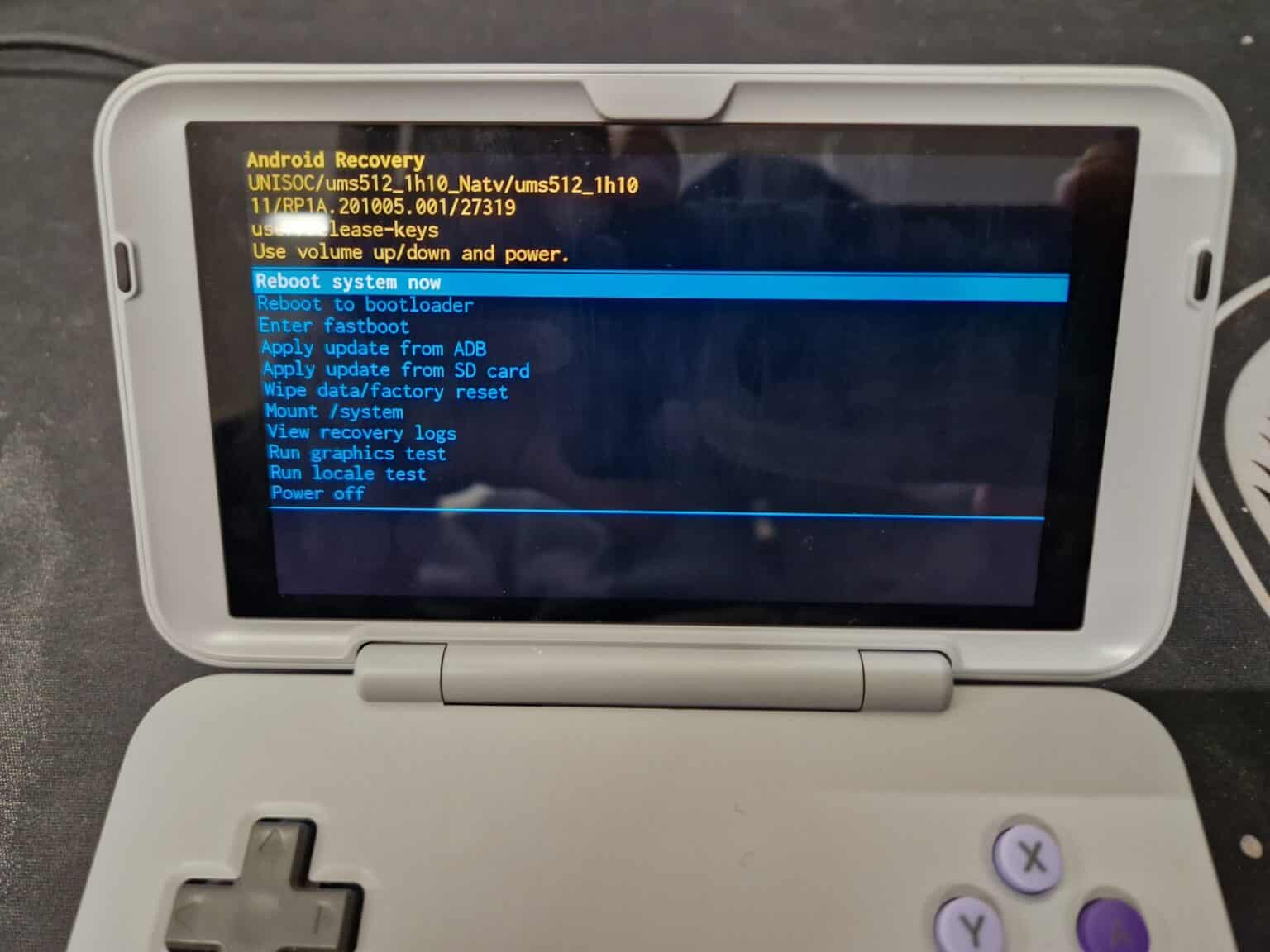 If you get the recovery menu or “dead Android” screen, press and hold the Power button and ...
