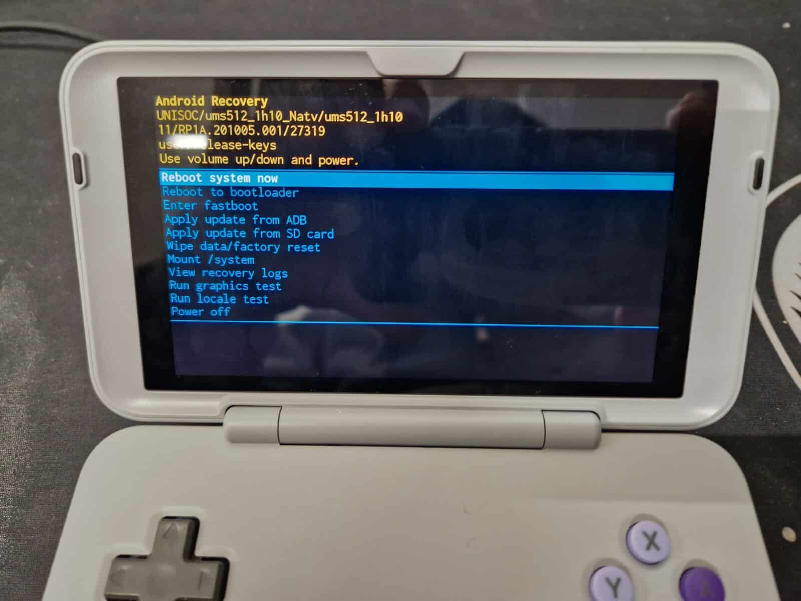 If you get the recovery menu or “dead Android” screen, press and hold the Power button and ...