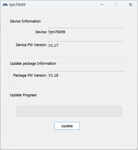 If the current and update version numbers are different, press the ...