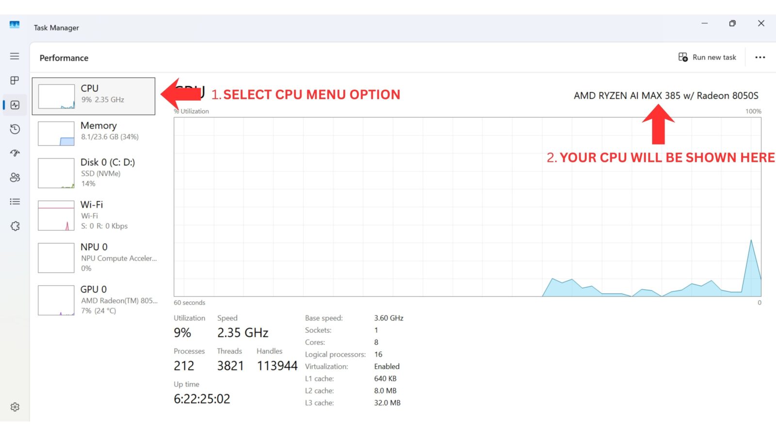 Look under “ Device specifications ” for the Processor entry, which ...