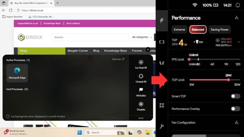 If you want to change the TDP Limit you can use the slider to go as low ...