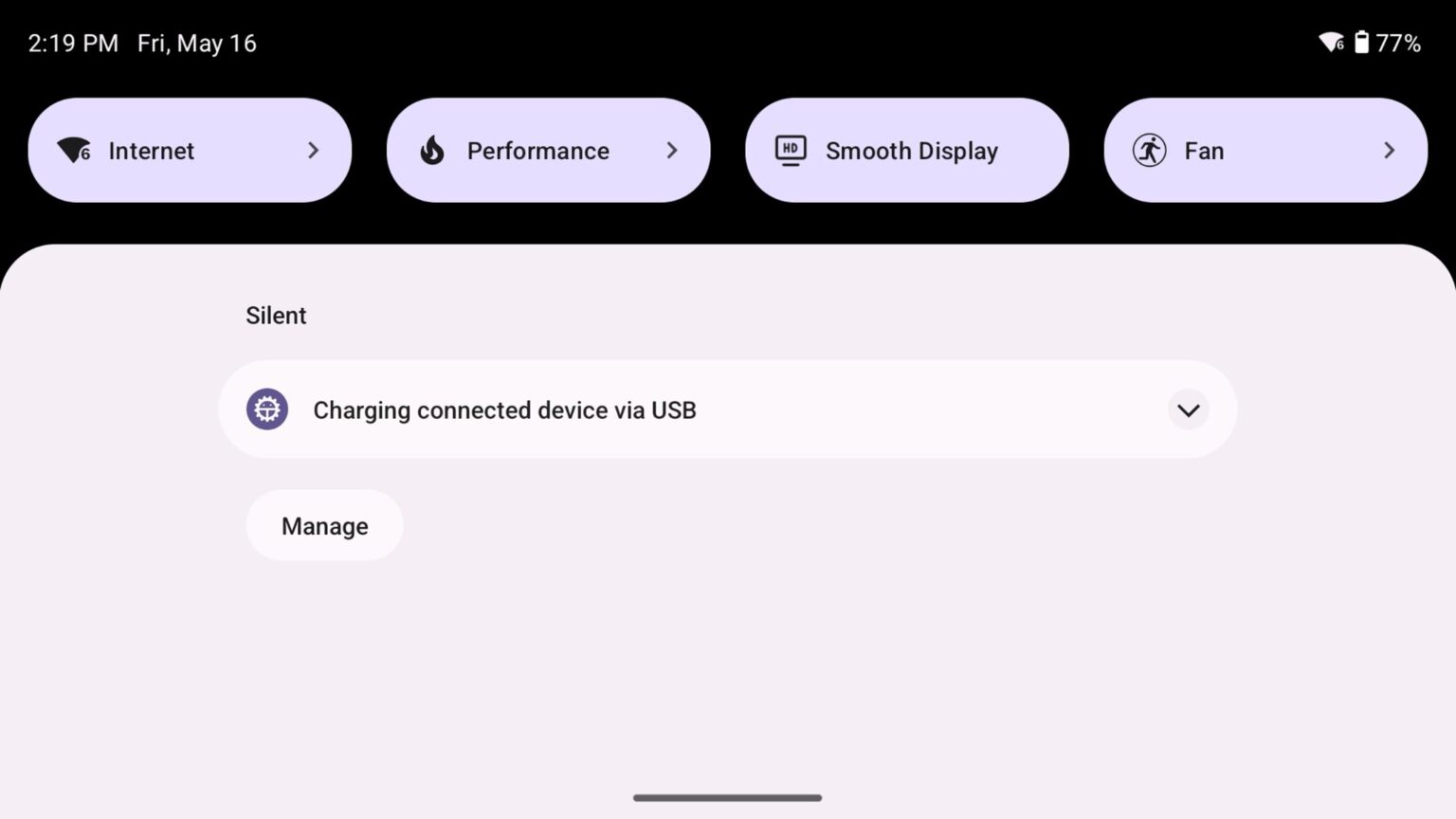 Drag your finger from the top of the screen downwards to bring up the ...