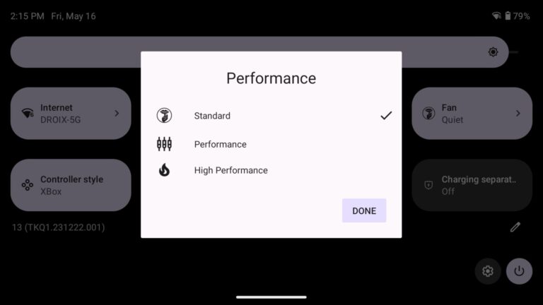 You can now choose between Standard, Performance and High Performance ...