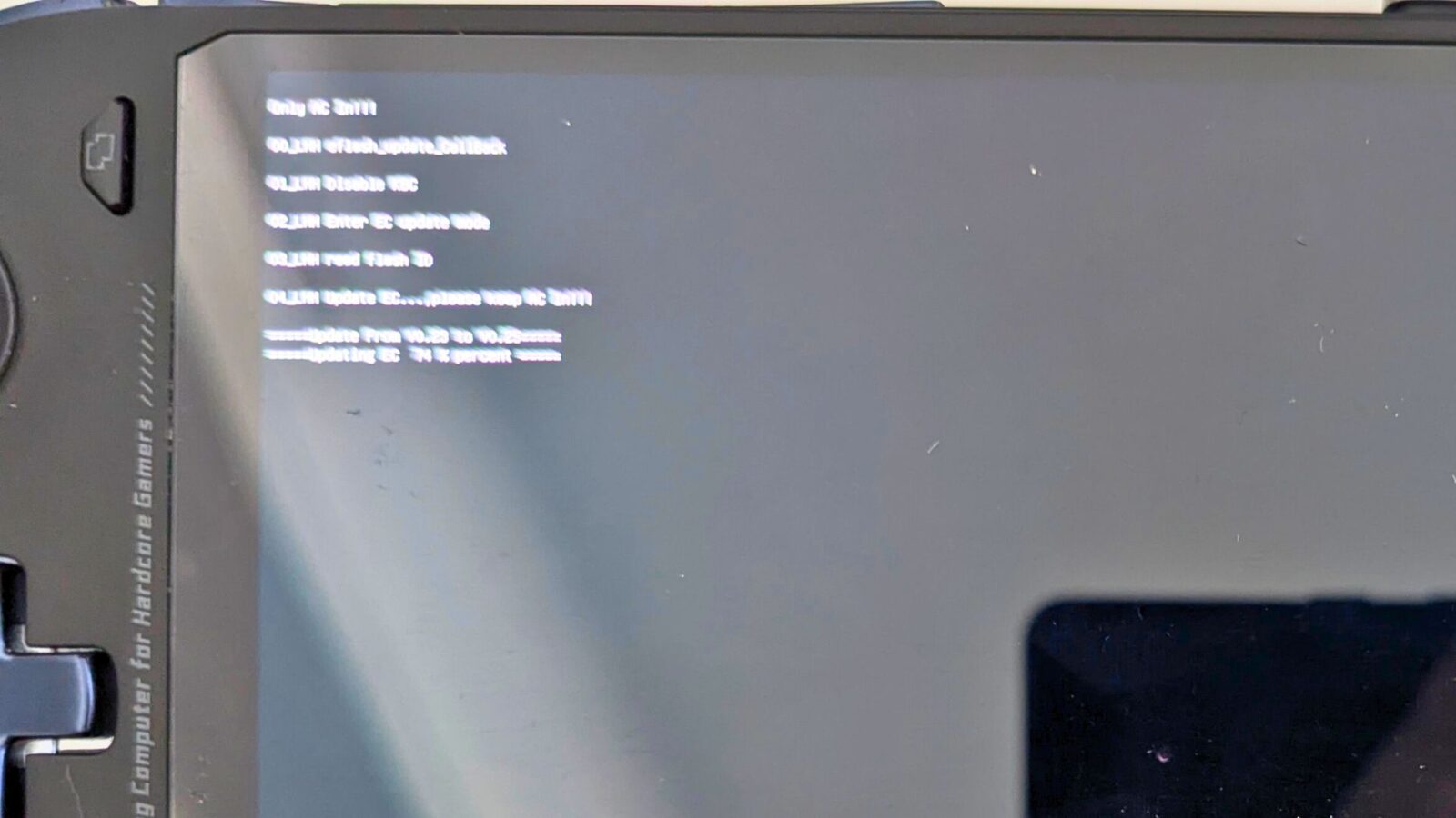 After a moment or two, Windows will reboot and enter the EC update process.