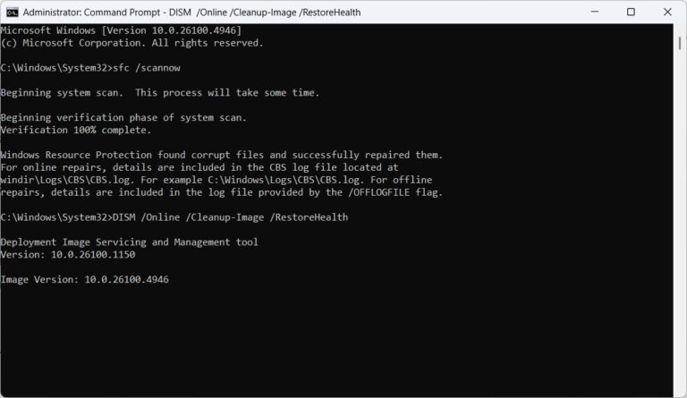 DISM /Online /Cleanup-Image /RestoreHealth