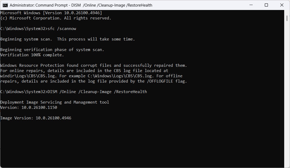 DISM /Online /Limpiar-Imagen /RestaurarSalud